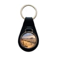 Beautiful Desert Metal Black Leather Keychain - Walmart.com