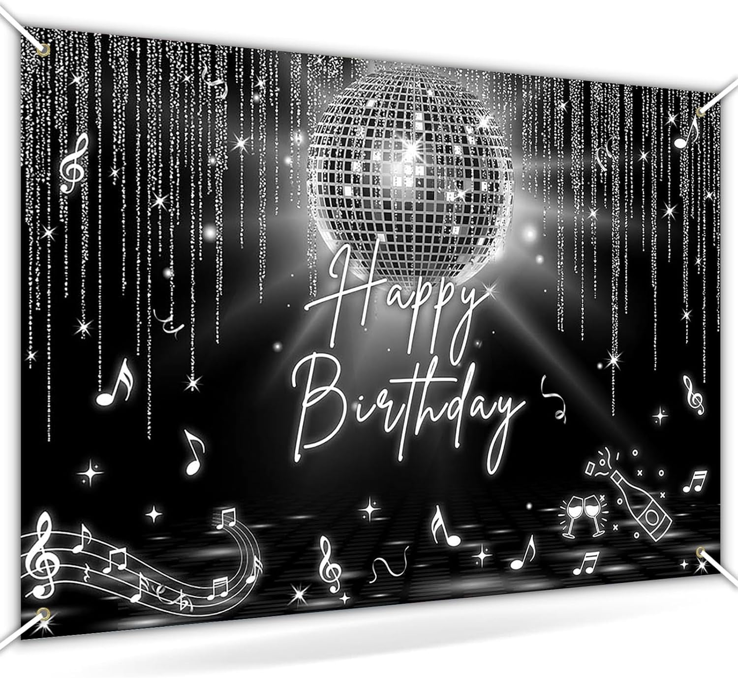 Beautiful Disco Birthday Backdrop Glitter Disco Ball Birthday Party ...