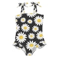 Beautiful Ditsy Floral Girls' One-Piece Swimsuit Bowknot Tie Shoulder ...