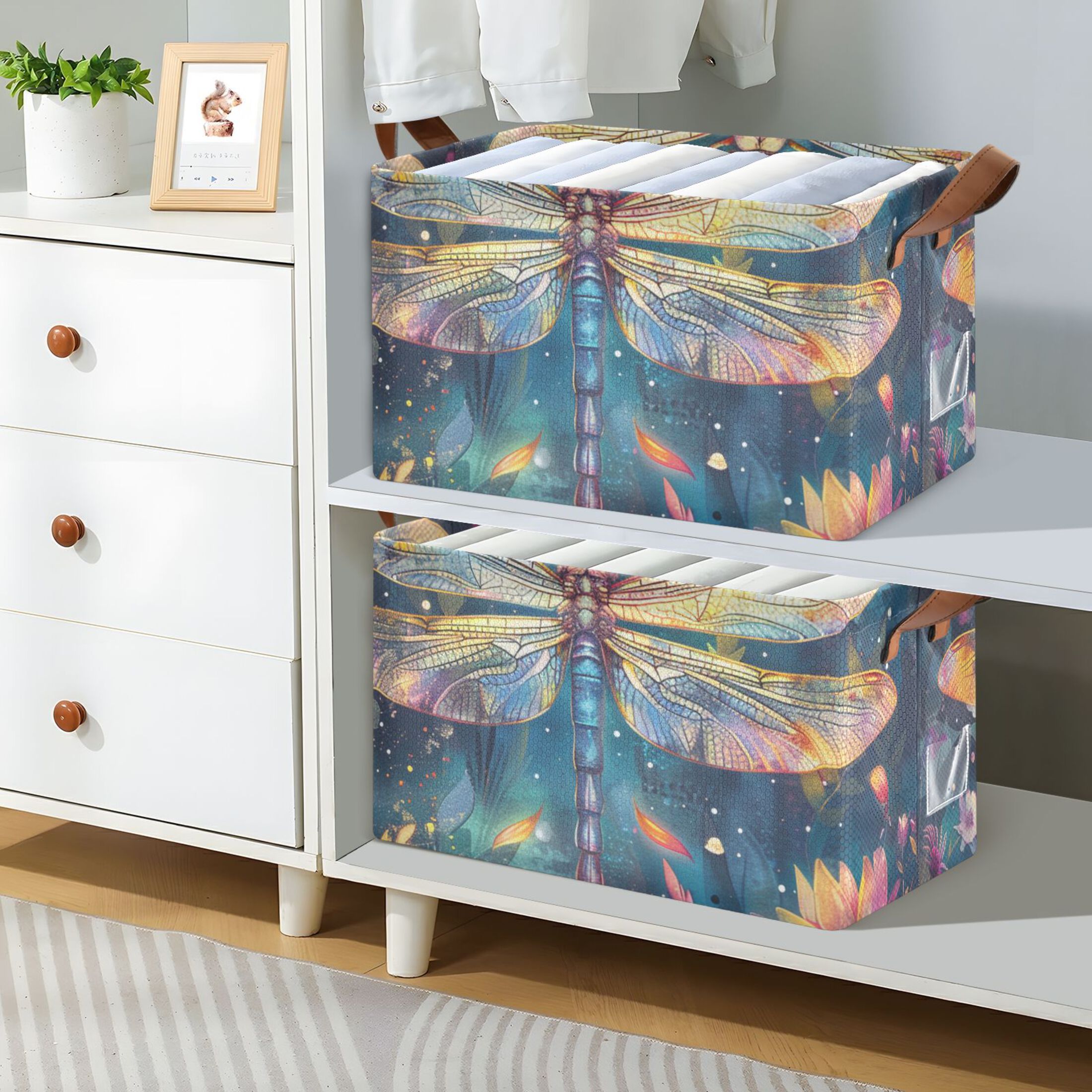 Beautiful Dragonfly Foldable Storage Large Fabric Storage Baskets ...