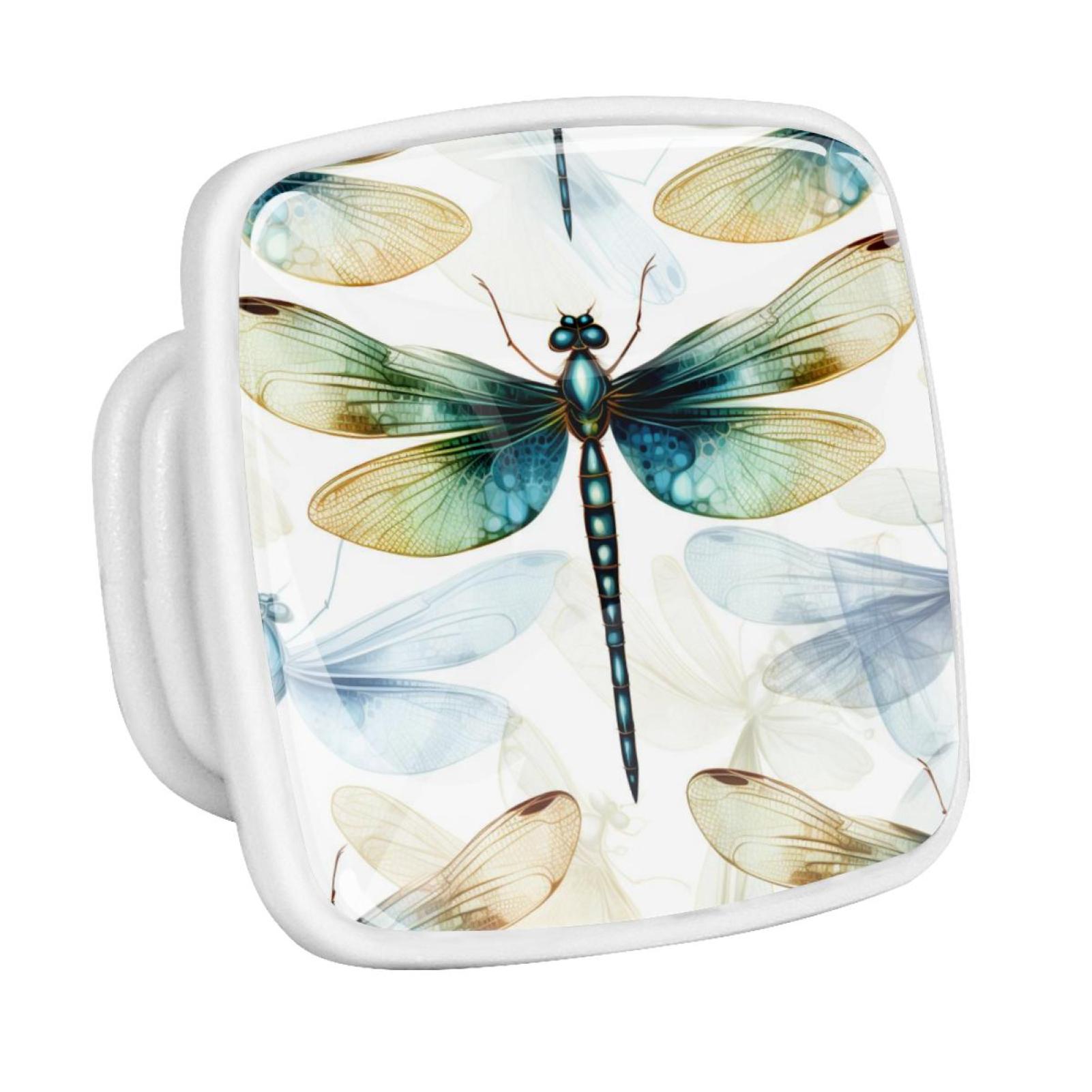 Beautiful Dragonfly Insects Fluorescent Drawer Pulls with Screws Square ...