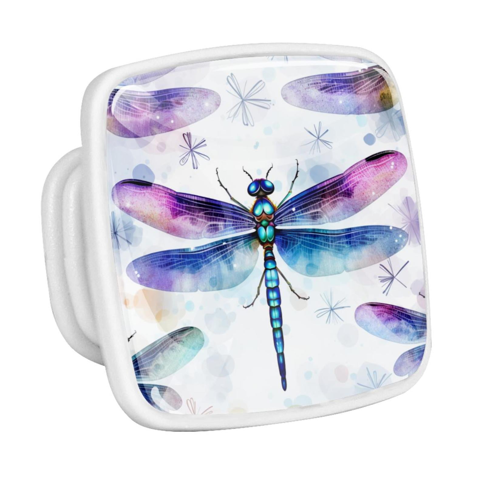 Beautiful Dragonfly Insects Fluorescent Drawer Pulls with Screws Square ...