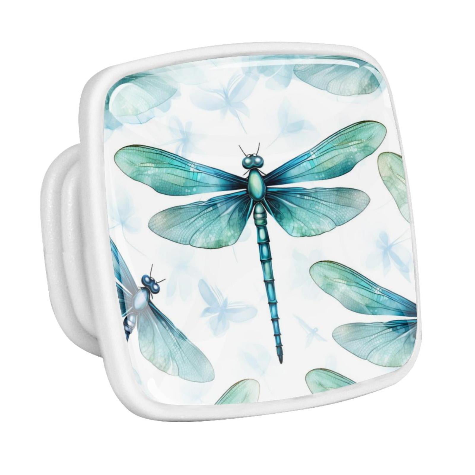 Beautiful Dragonfly Insects Fluorescent Drawer Pulls with Screws Square ...