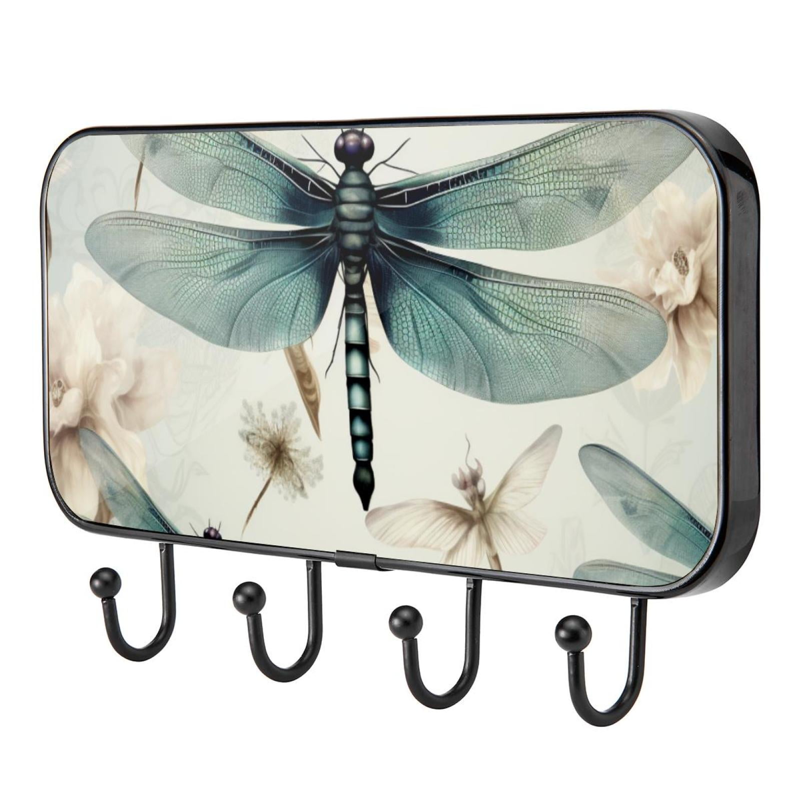 Beautiful Dragonfly Insects Self Adhesive Towel Coat Wood Iron Hooks ...