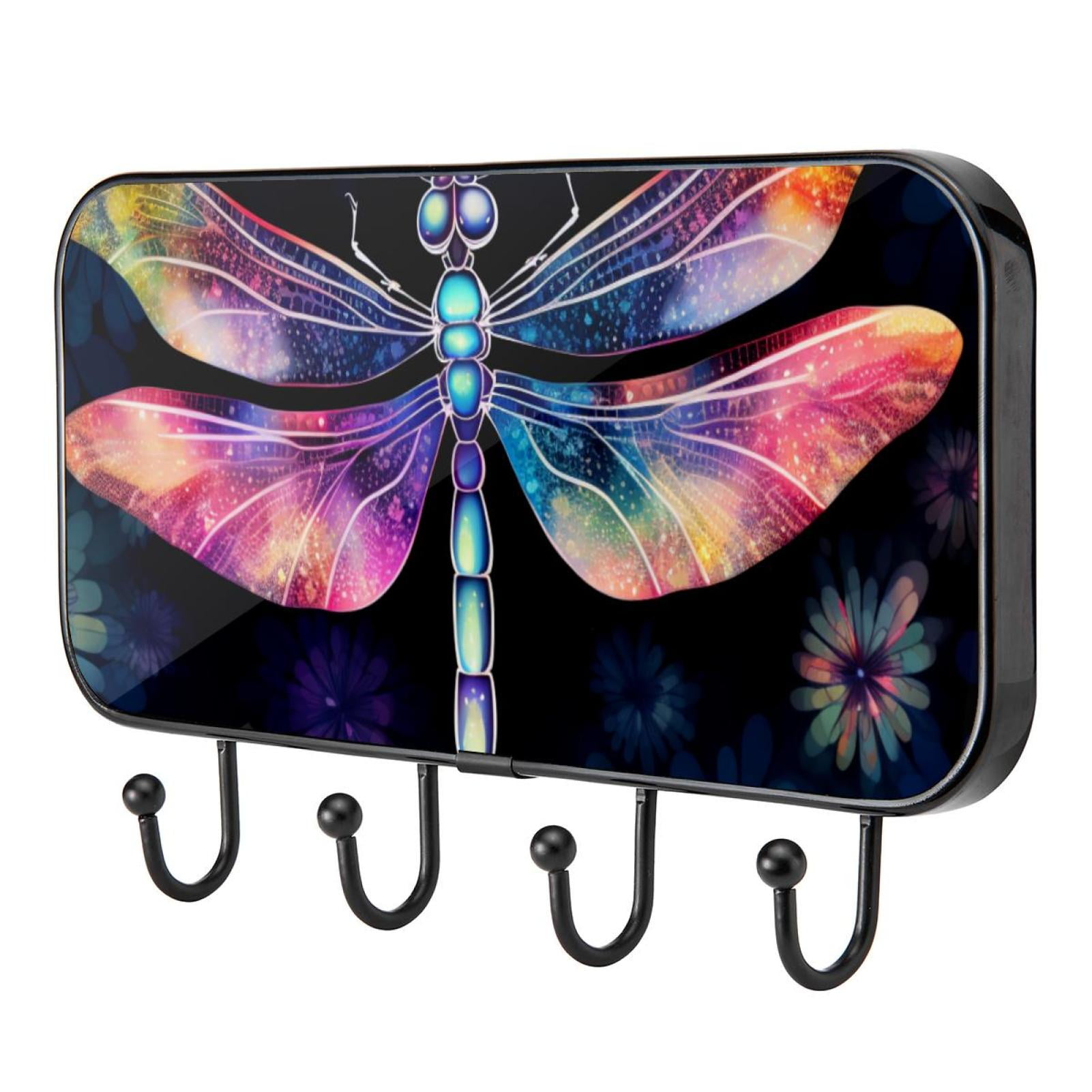 Beautiful Dragonfly Insects Self Adhesive Towel Coat Wood Iron Hooks ...