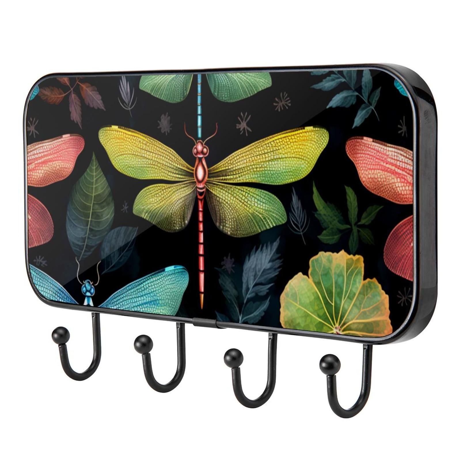 Beautiful Dragonfly Insects Self Adhesive Towel Coat Wood Iron Hooks ...