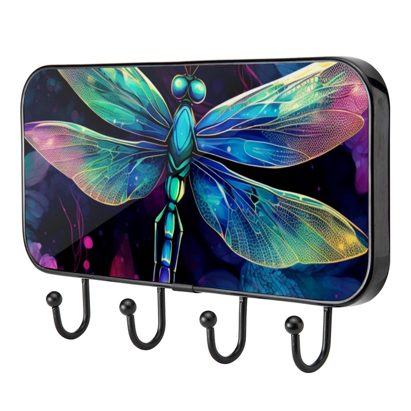 Beautiful Dragonfly Insects Self Adhesive Towel Coat Wood Iron Hooks ...