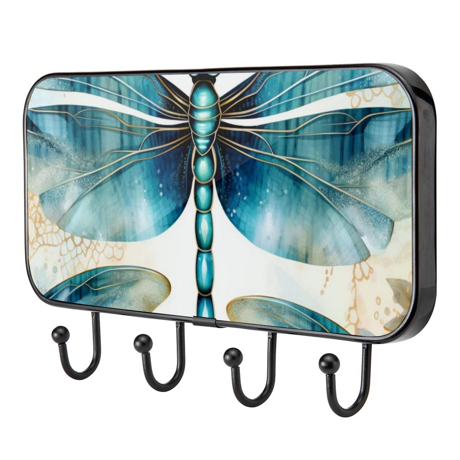 Beautiful Dragonfly Insects Self Adhesive Towel Coat Wood Iron Hooks ...