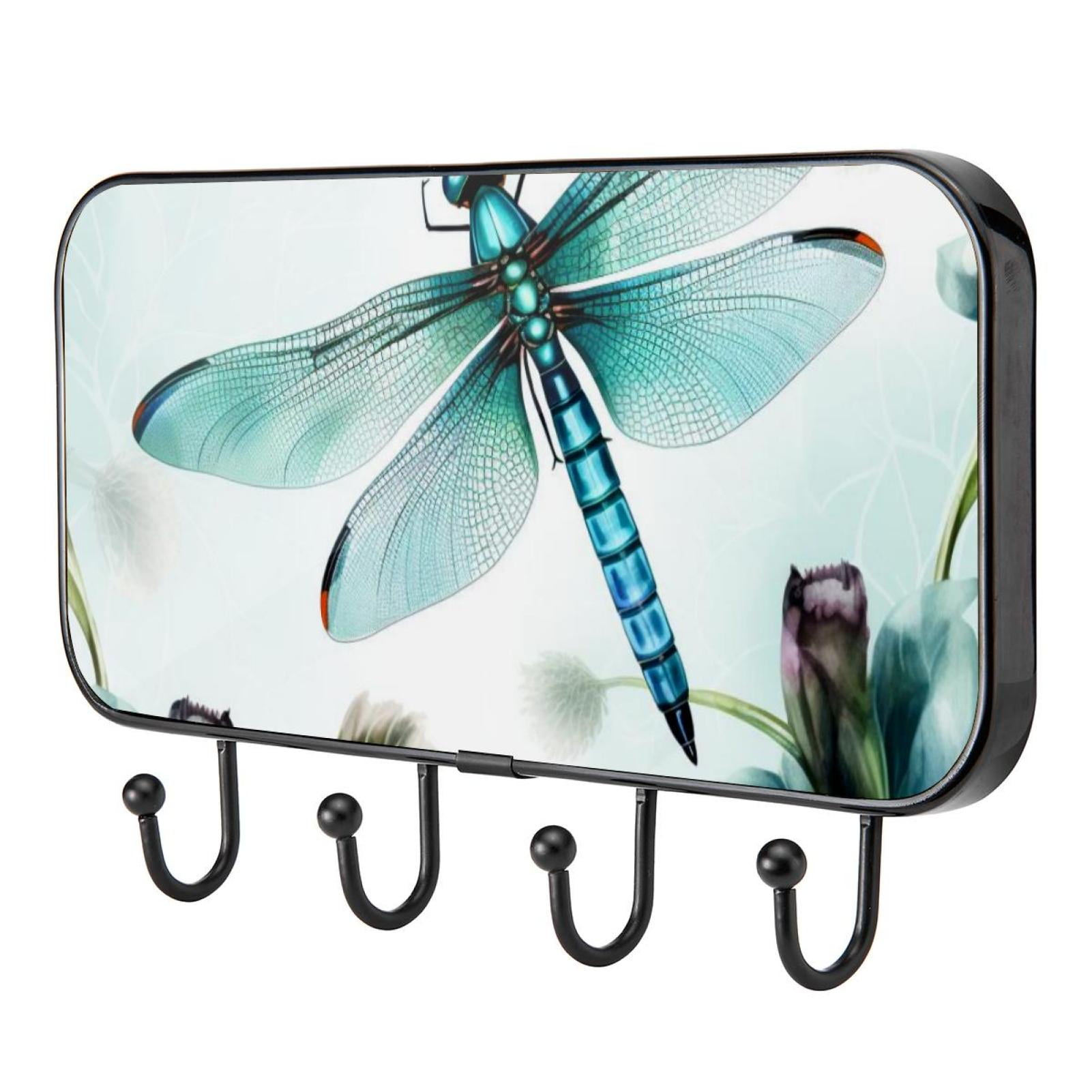 Beautiful Dragonfly Insects Self Adhesive Towel Coat Wood Iron Hooks ...