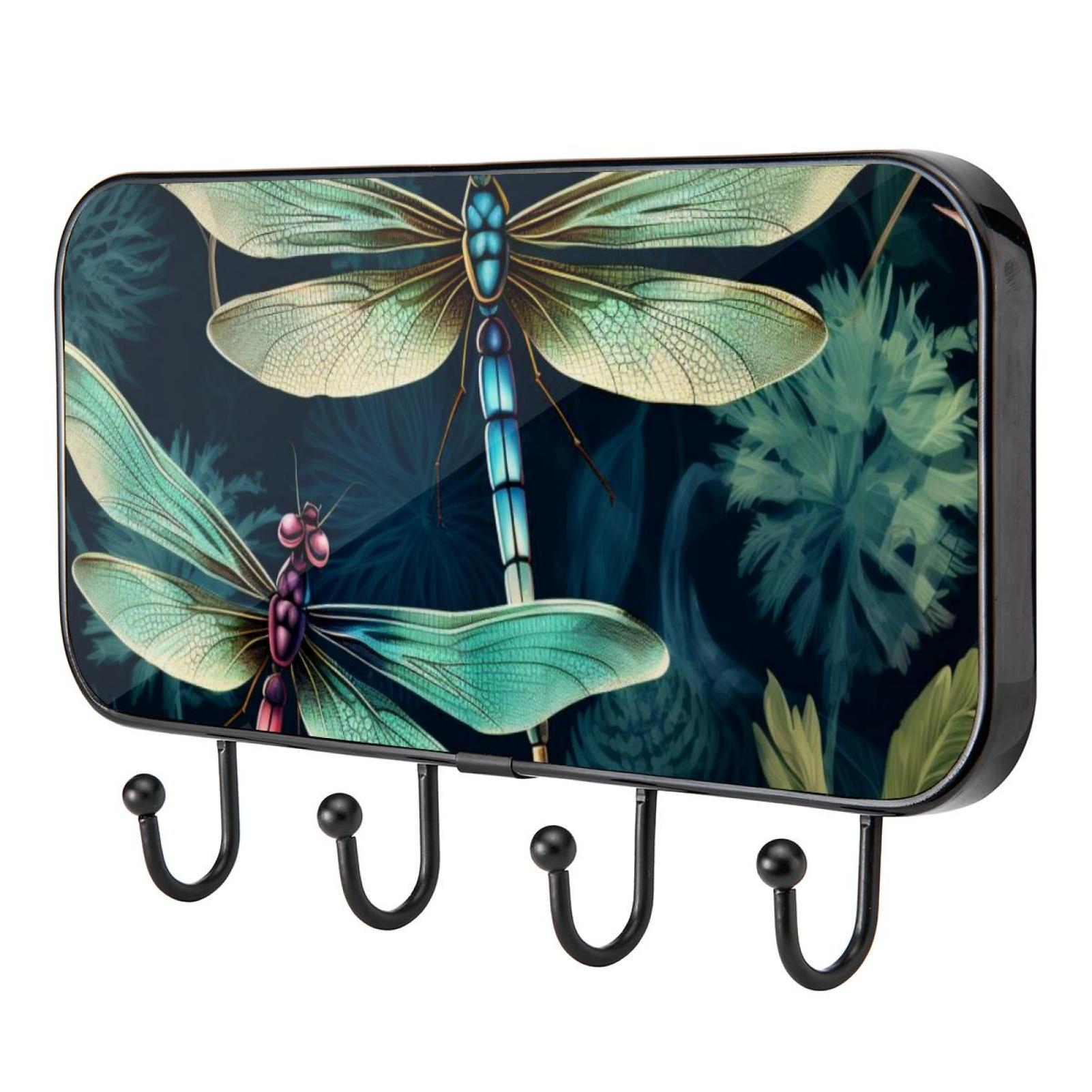 Beautiful Dragonfly Insects Self Adhesive Towel Coat Wood Iron Hooks ...