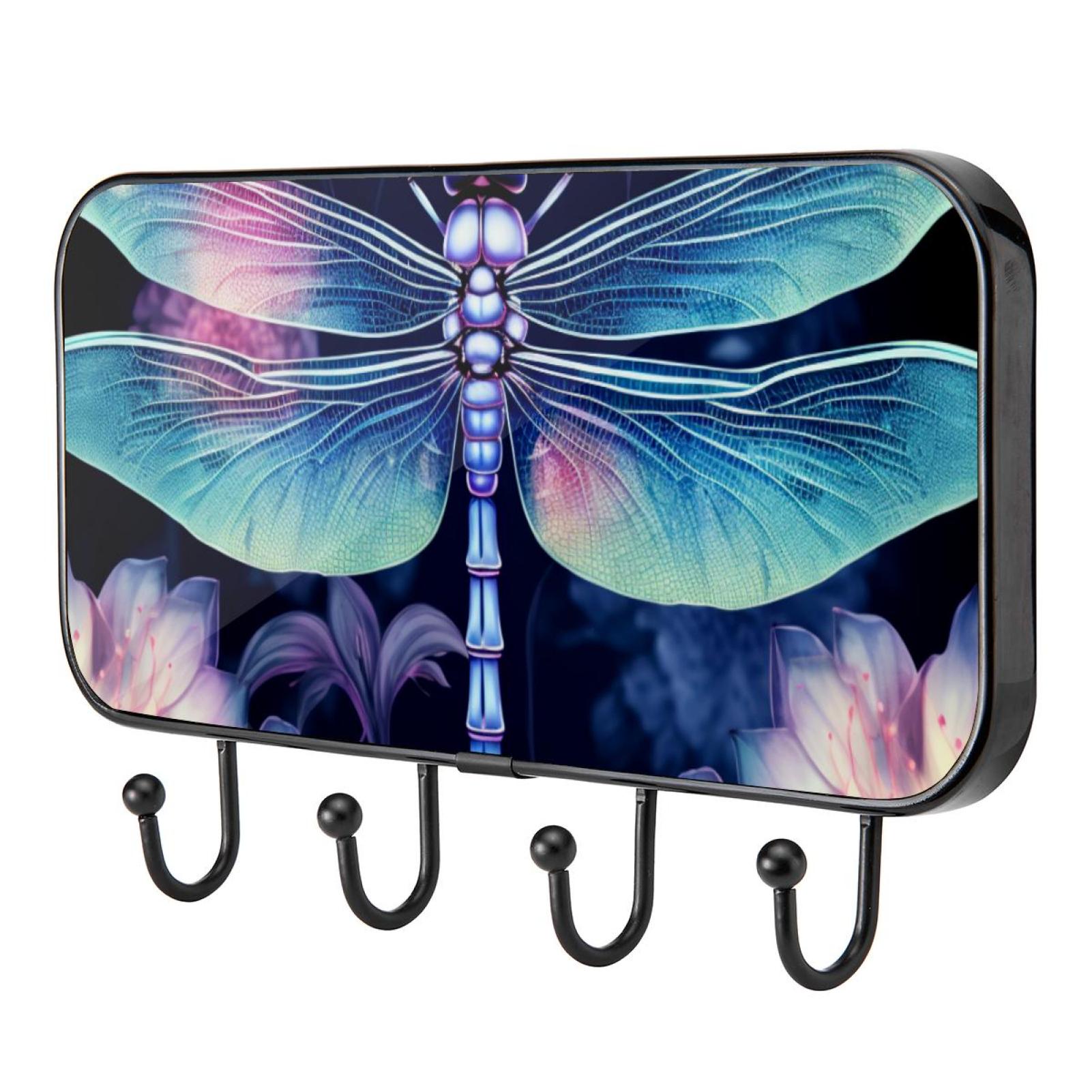 Beautiful Dragonfly Insects Self Adhesive Towel Coat Wood Iron Hooks ...
