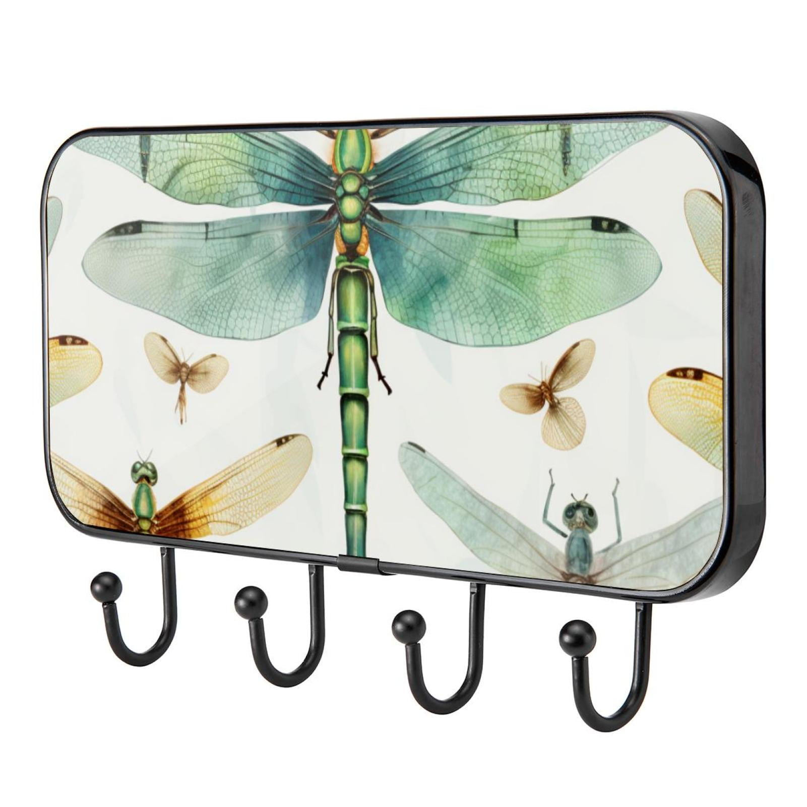 Beautiful Dragonfly Insects Self Adhesive Towel Coat Wood Iron Hooks ...