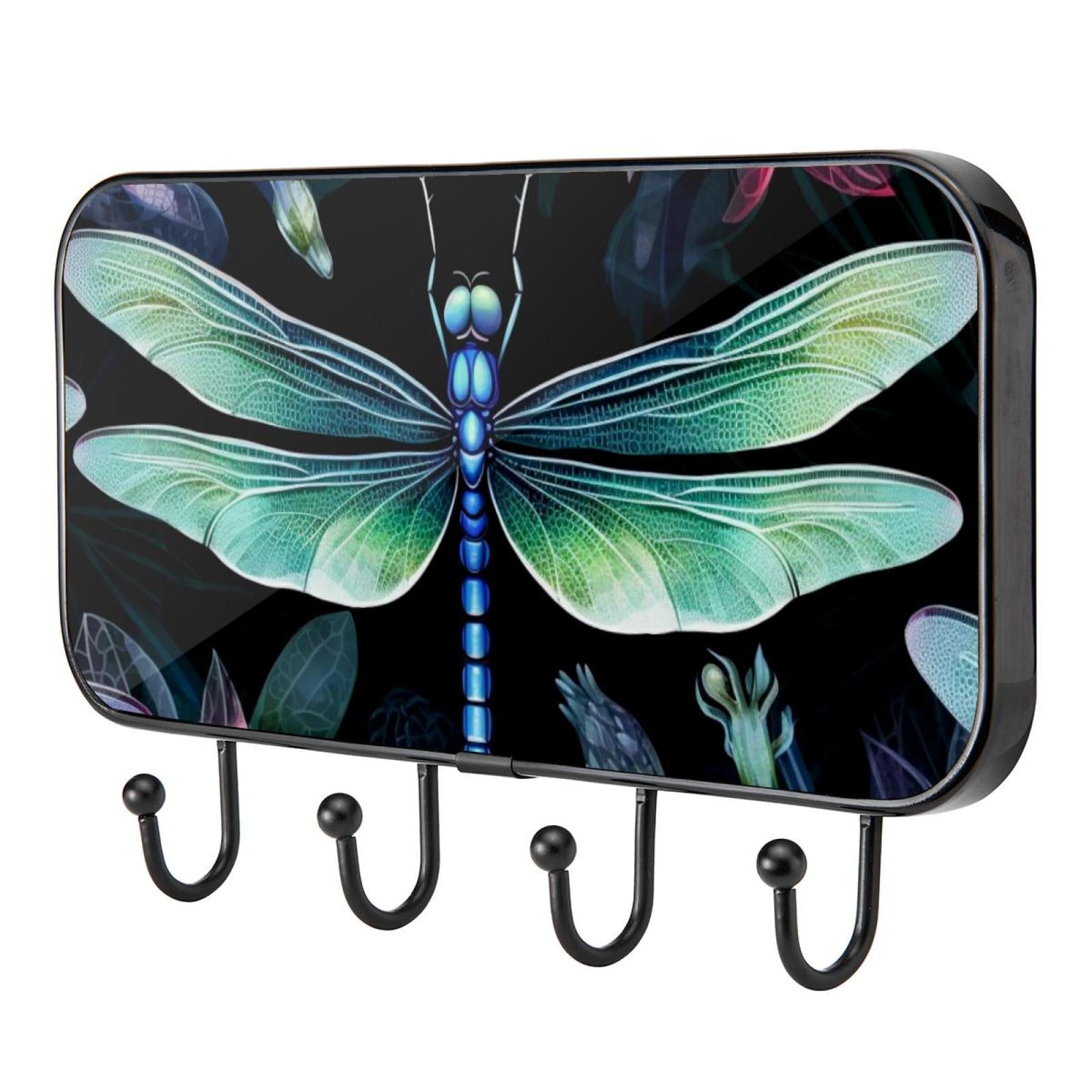 Beautiful Dragonfly Insects Self Adhesive Towel Coat Wood Iron Hooks ...
