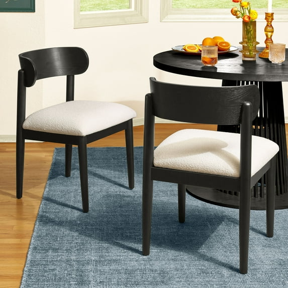 Free Shipping! Beautiful Drew Dining Chairs Set of 2 with Rich Black ...