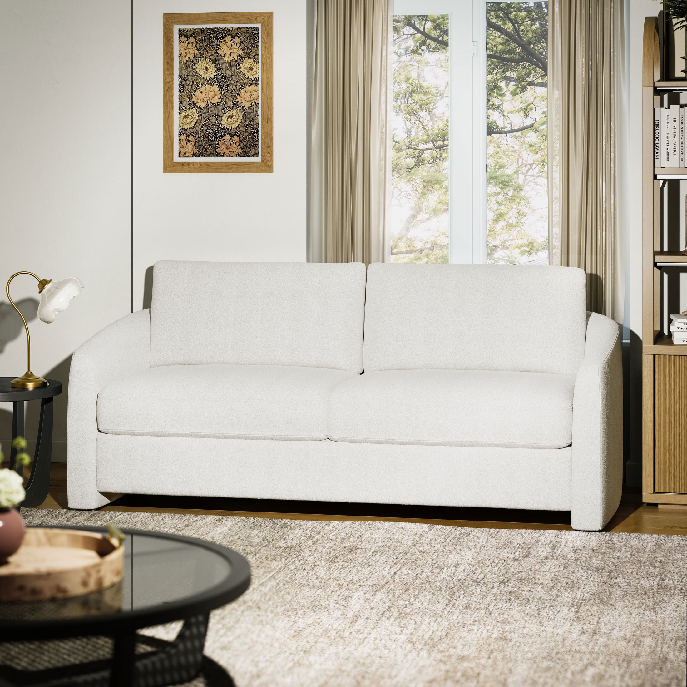 Beautiful Drew Sofa by Drew Barrymore for Adults, Cream Bouclé ...