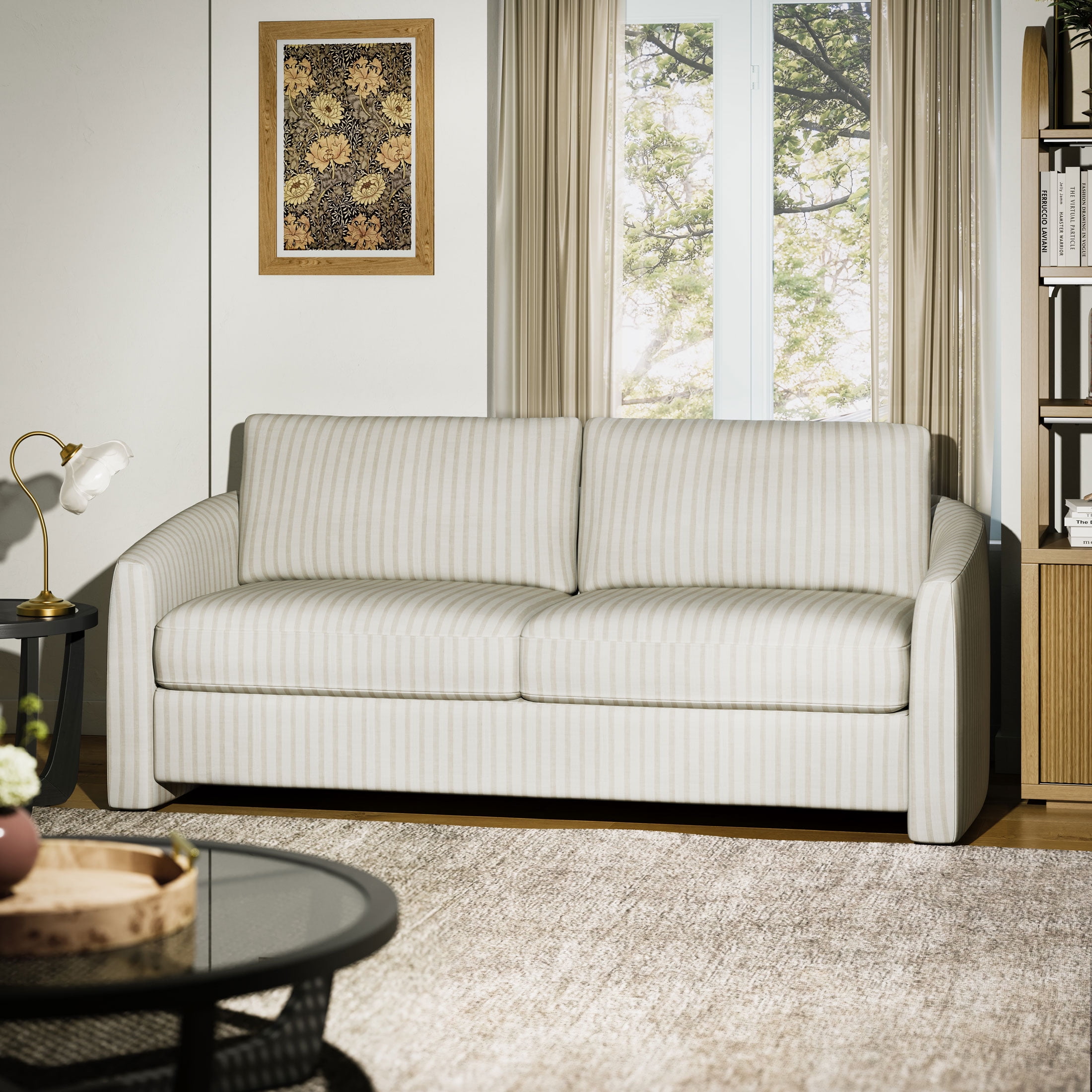 Beautiful Drew Sofa by Drew Barrymore for Adults, Striped Linen ...