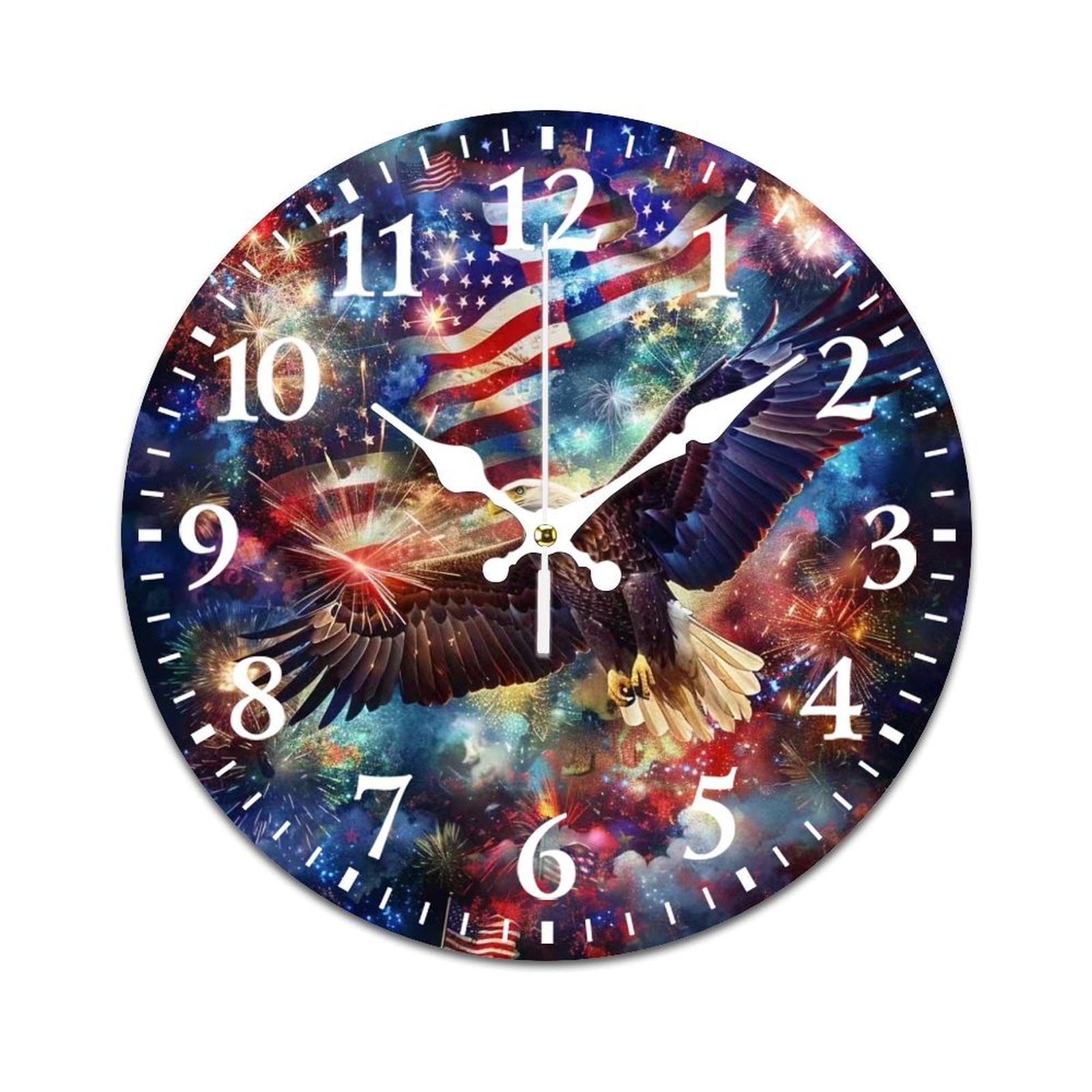 Beautiful Eagle And USA Flag (1) Wall Clock Modern Design Clocks Wall ...