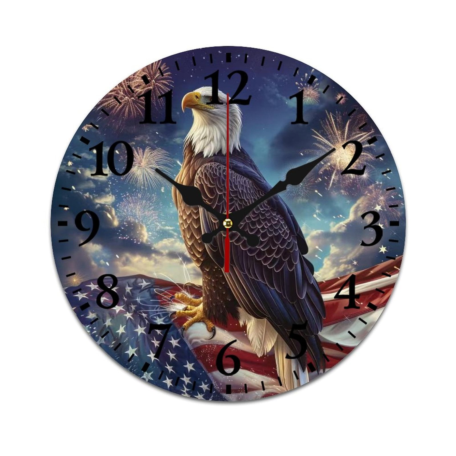 Beautiful Eagle And USA Flag (2) Wall Clock Modern Design Clocks Wall ...