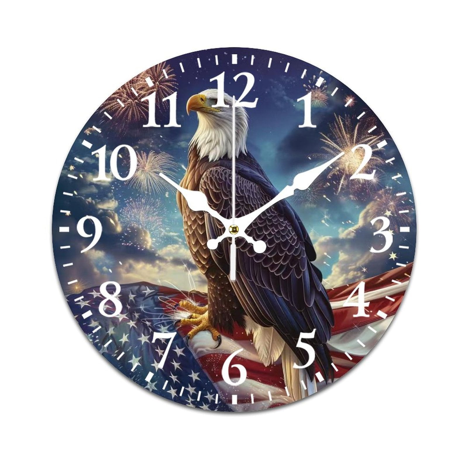 Beautiful Eagle And USA Flag (2) Wall Clock Modern Design Clocks Wall ...