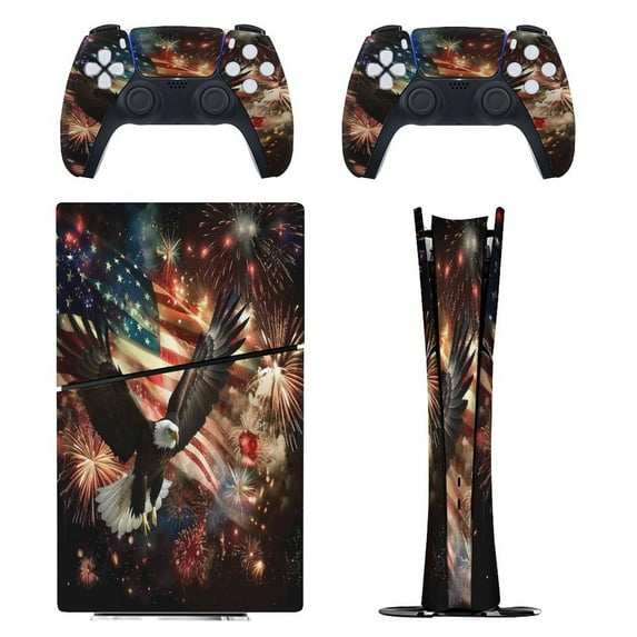 Beautiful Eagle And USA Flag (3) PS5/PS5 Slim Digital Disc Skin Sticker ...