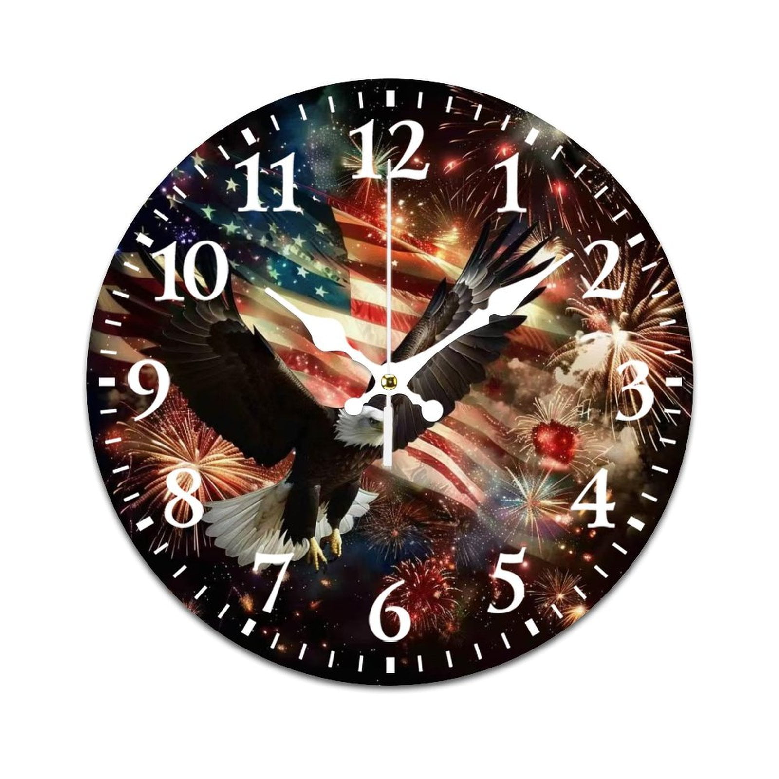 Beautiful Eagle And USA Flag (3) Wall Clock Modern Design Clocks Wall ...