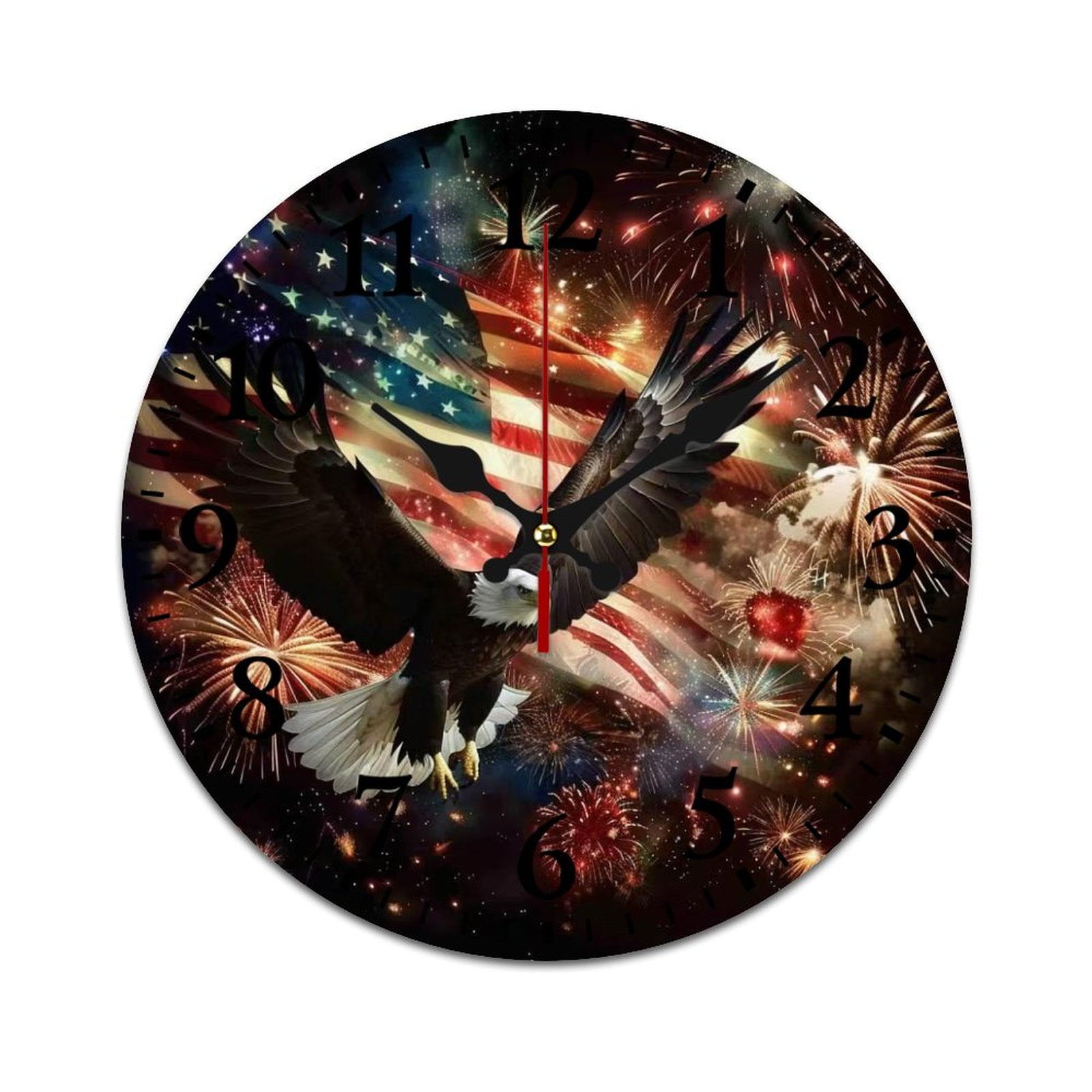 Beautiful Eagle And USA Flag (3) Wall Clock Modern Design Clocks Wall ...