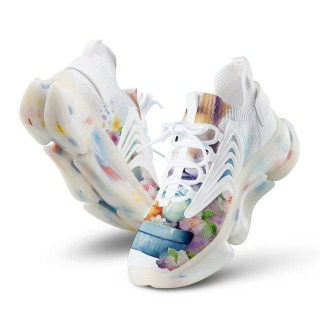 Beautiful Easter Bunny Flowers Eggs Walking Shoes for Men Woman ...