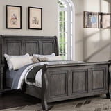 Beautiful Eastern King Size Panel Bed With Grey Design And Oak Veneer ...
