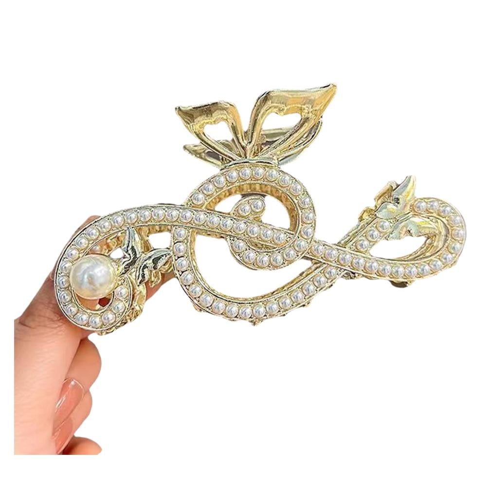 Beautiful Elegant Music Note Shape Luxury Rhinestone Clip Claw Ponytail ...