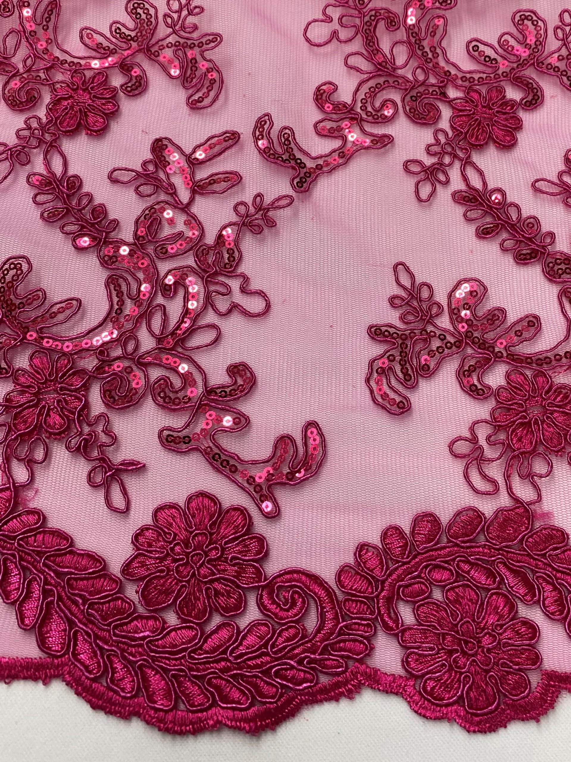 Beautiful Embroidered Lace w/Sequins, By the Yard from Sal Tex Fabrics ...