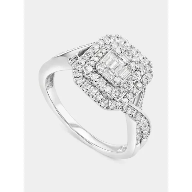 Beautiful Emerald Cut Ring White/Yellow/Rose Gold 1 CT Engagement Ring ...