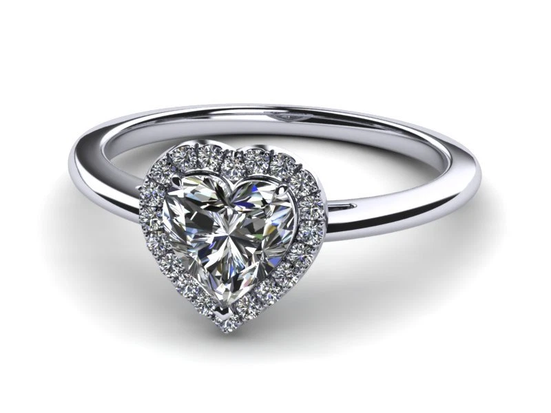 Beautiful Engagement Ring, Cluster Halo Wedding Ring, 1.4 Ct Heart Cut ...