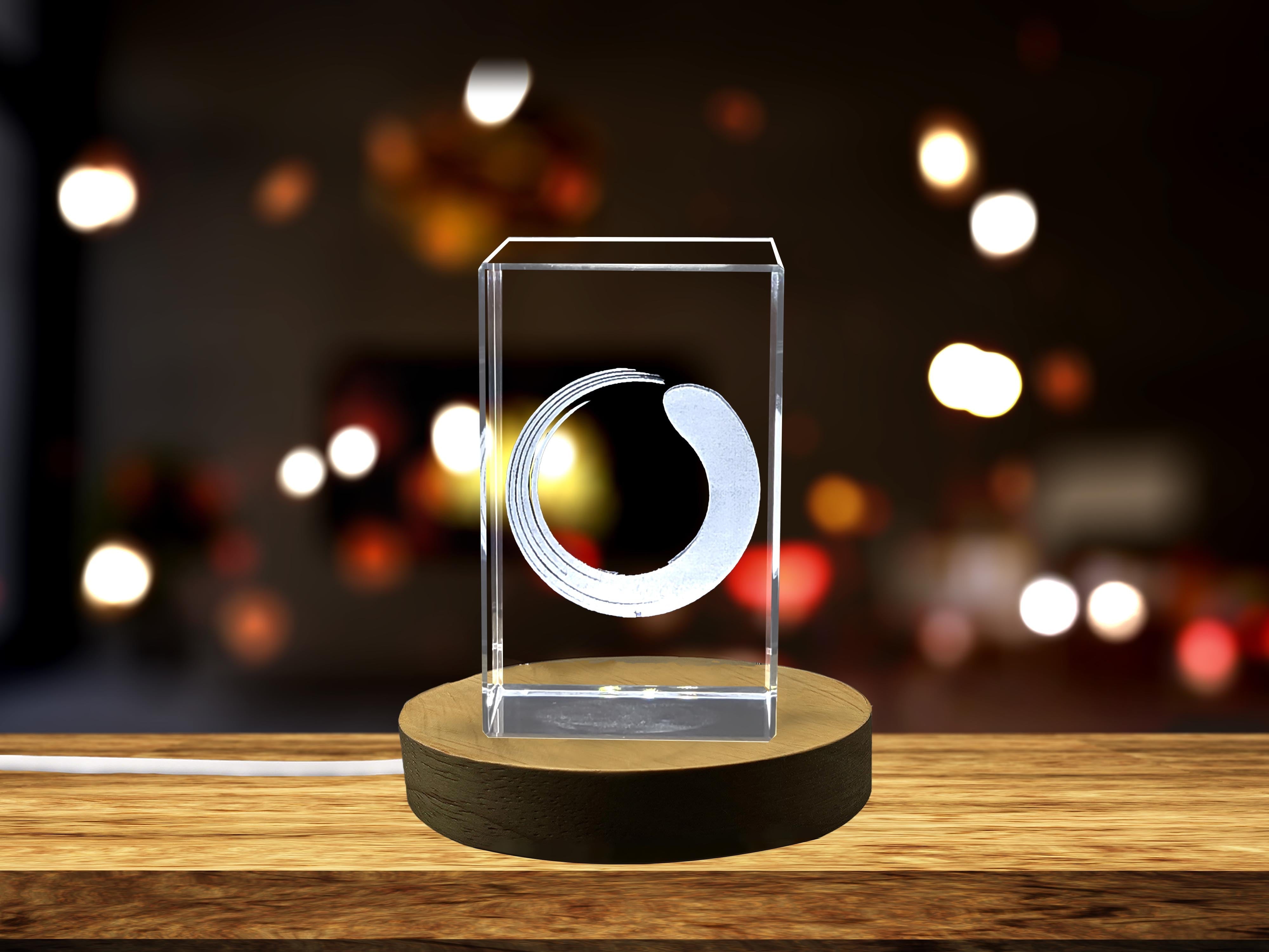 Beautiful Enso Symbol 3D Crystal Engraving Ideal Zen Gift - Walmart.com