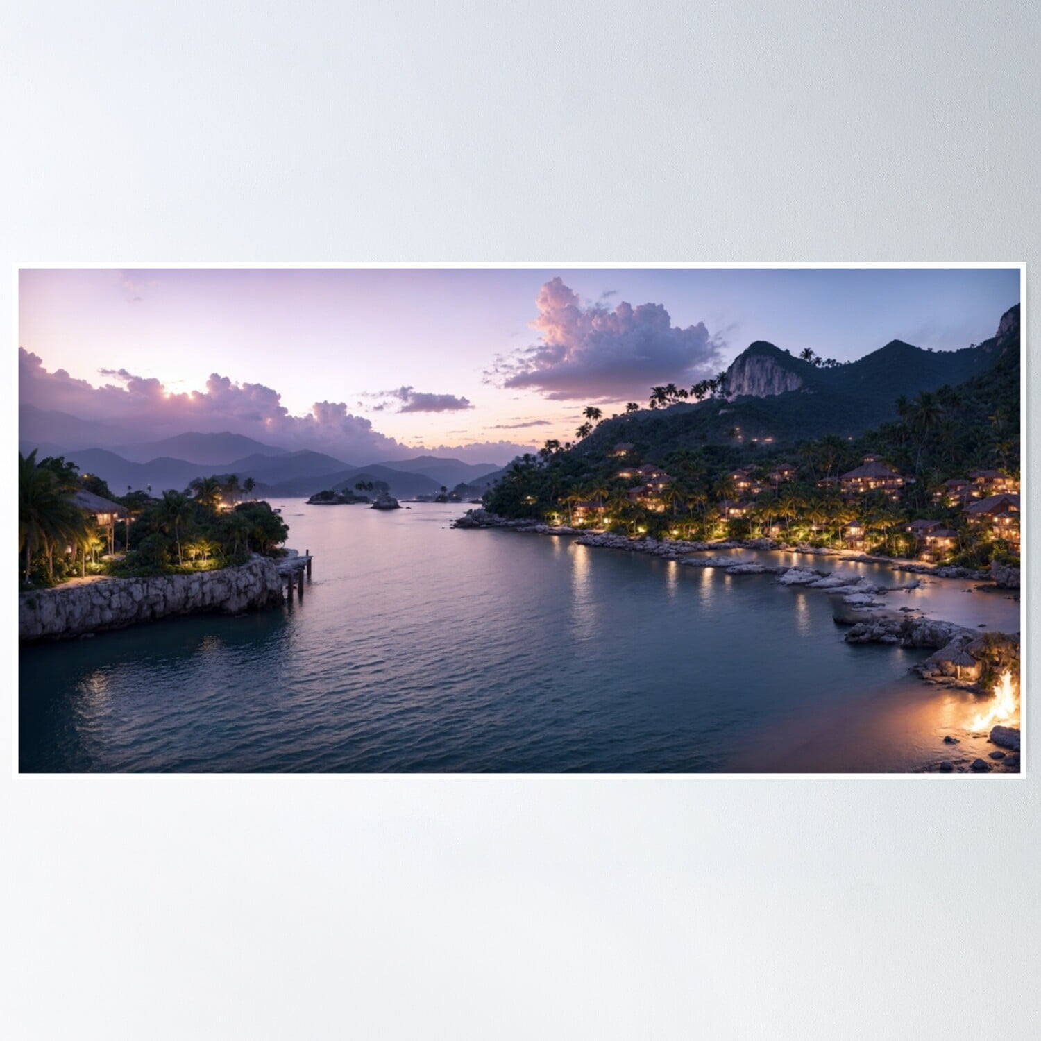 Beautiful Evening On A Tropical Island Poster Wall Art, Modern Wall ...