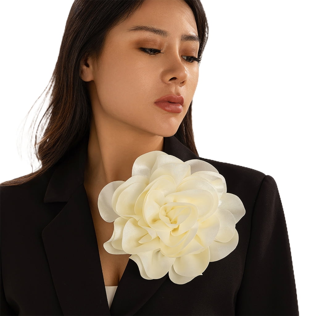 Beautiful Fabric Flower Pin Fashionable Lapel Pin with Duckbill Clip ...