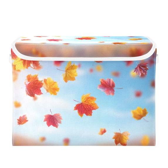 Beautiful Falling Leaves Autumn Foldable Storage Bins with Lids Handles ...