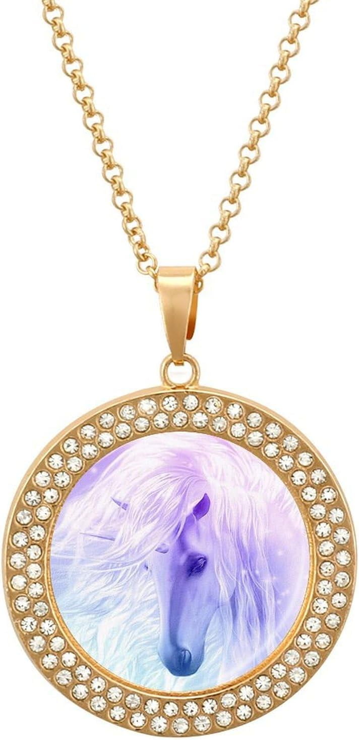 Beautiful Fantasy Elegant Un-icorn Womens Necklaces Inlaid Crystal ...