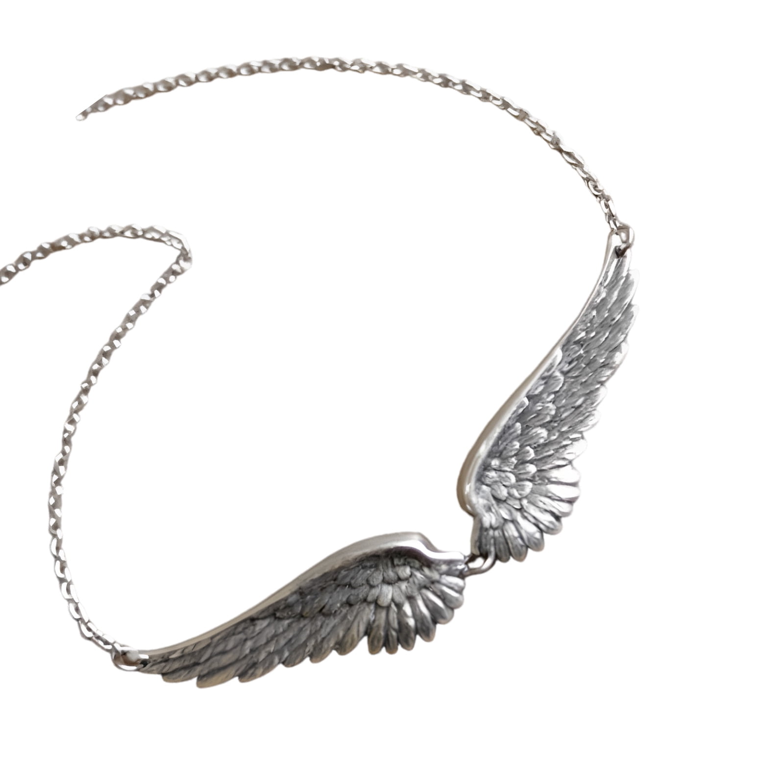 Beautiful Feathered Jewelry Silver-Color Statement Pendant Chain ...