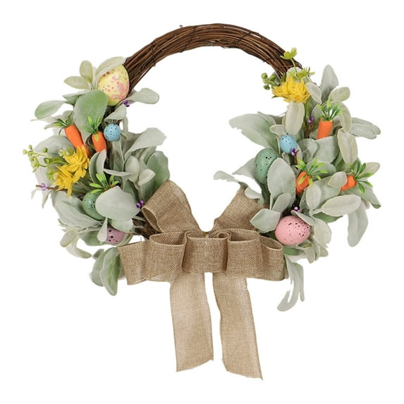 Beautiful Festive Easter Wreath With Rabbit Ear - Shaped Leaves ...