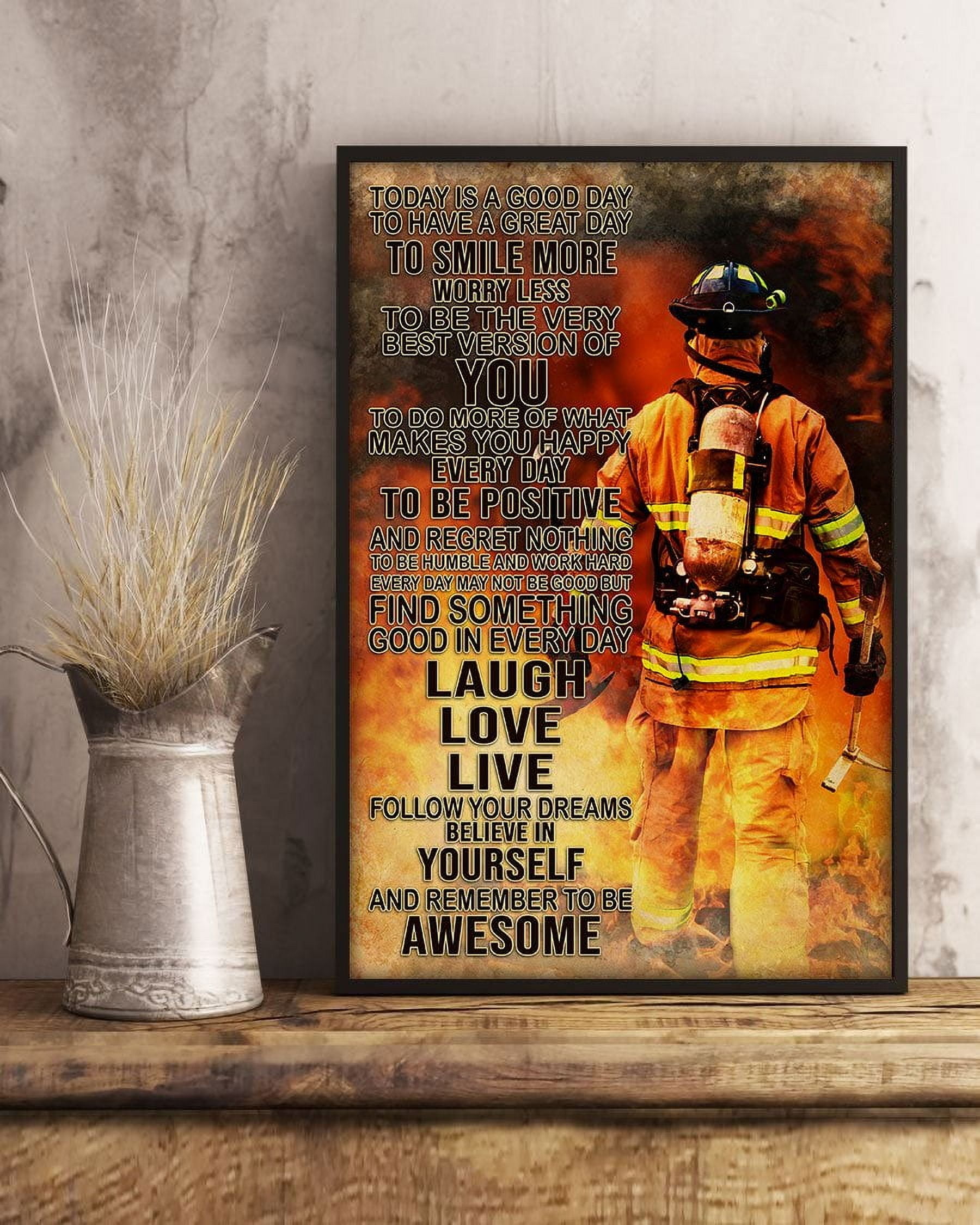 Beautiful Firefighter Poster Matte Wall Art Decor 16 x 24 Inch Poster ...