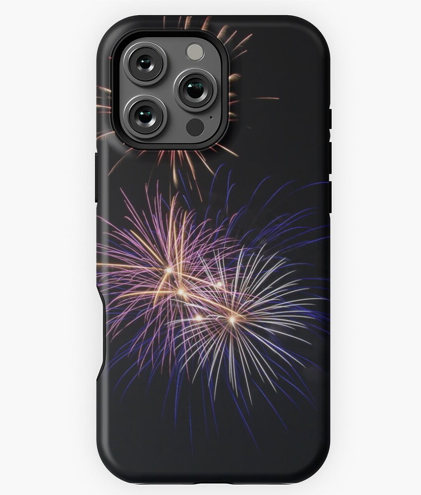 Beautiful Firework in Night Photo Phone Case for iPhone 16 15 14 13 12 ...