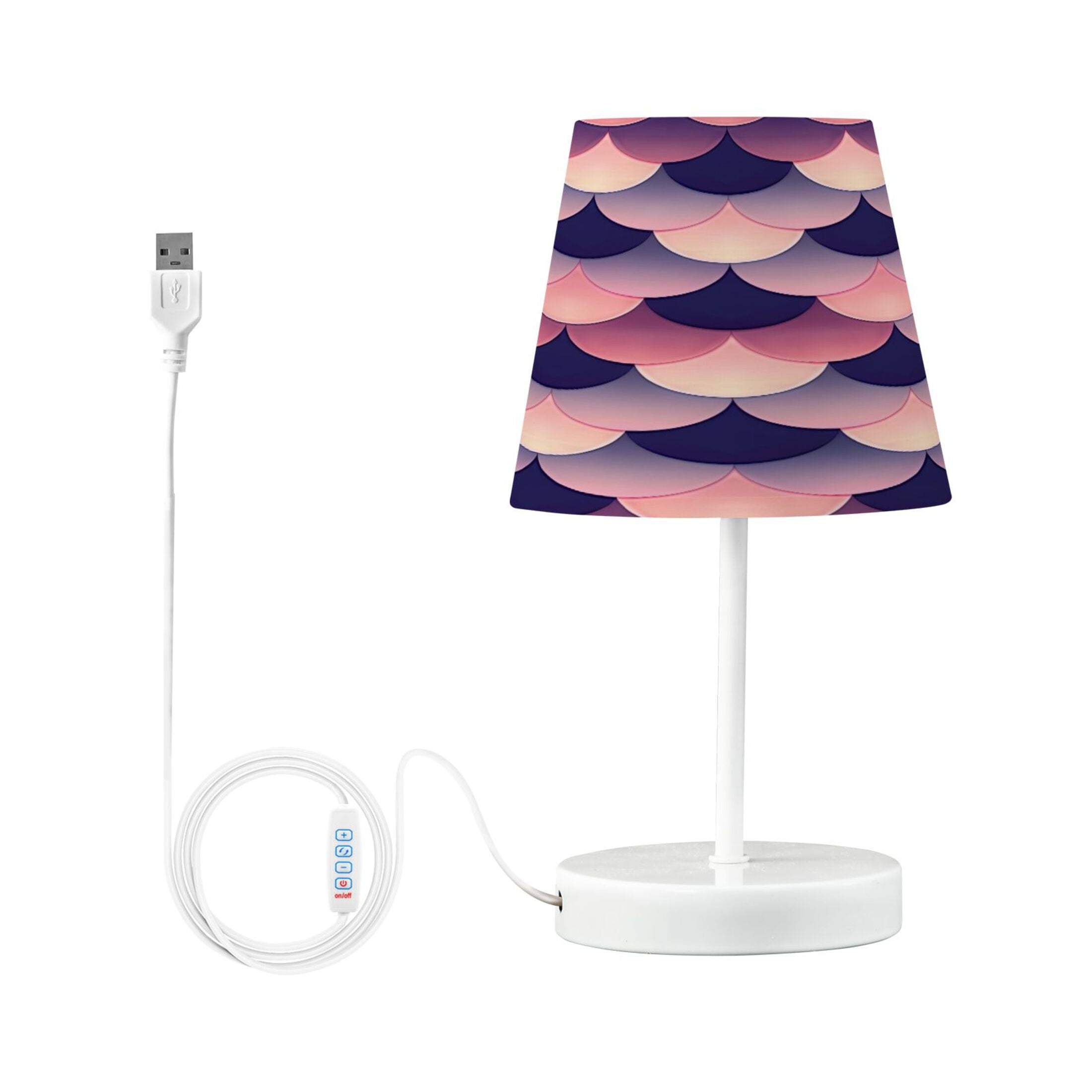 Beautiful Fish Scales Desk Lamp LED Table Nightstand Lamps with 3 Color ...