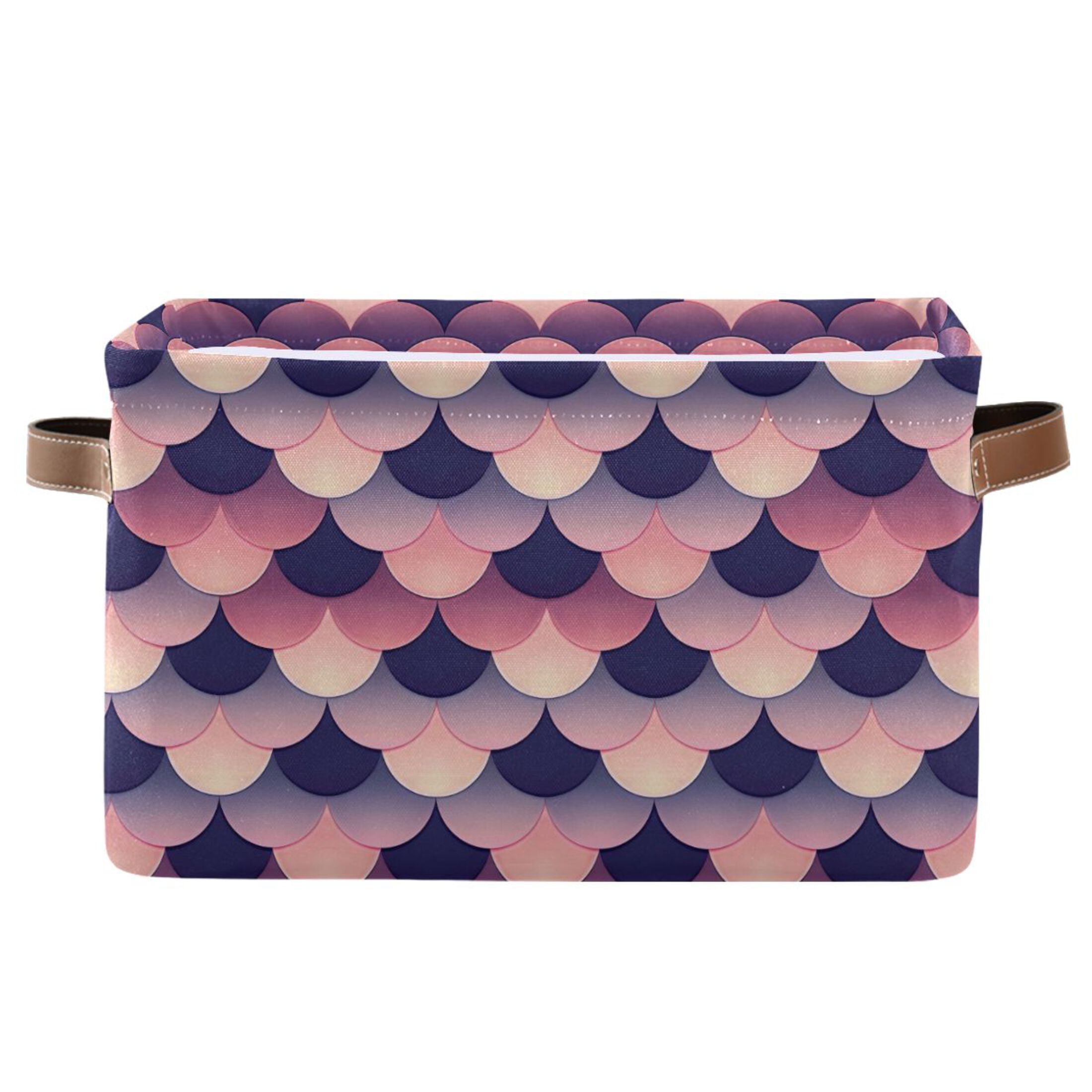 Beautiful Fish Scales Storage Bins with Handle Fabric Organizer Basket ...