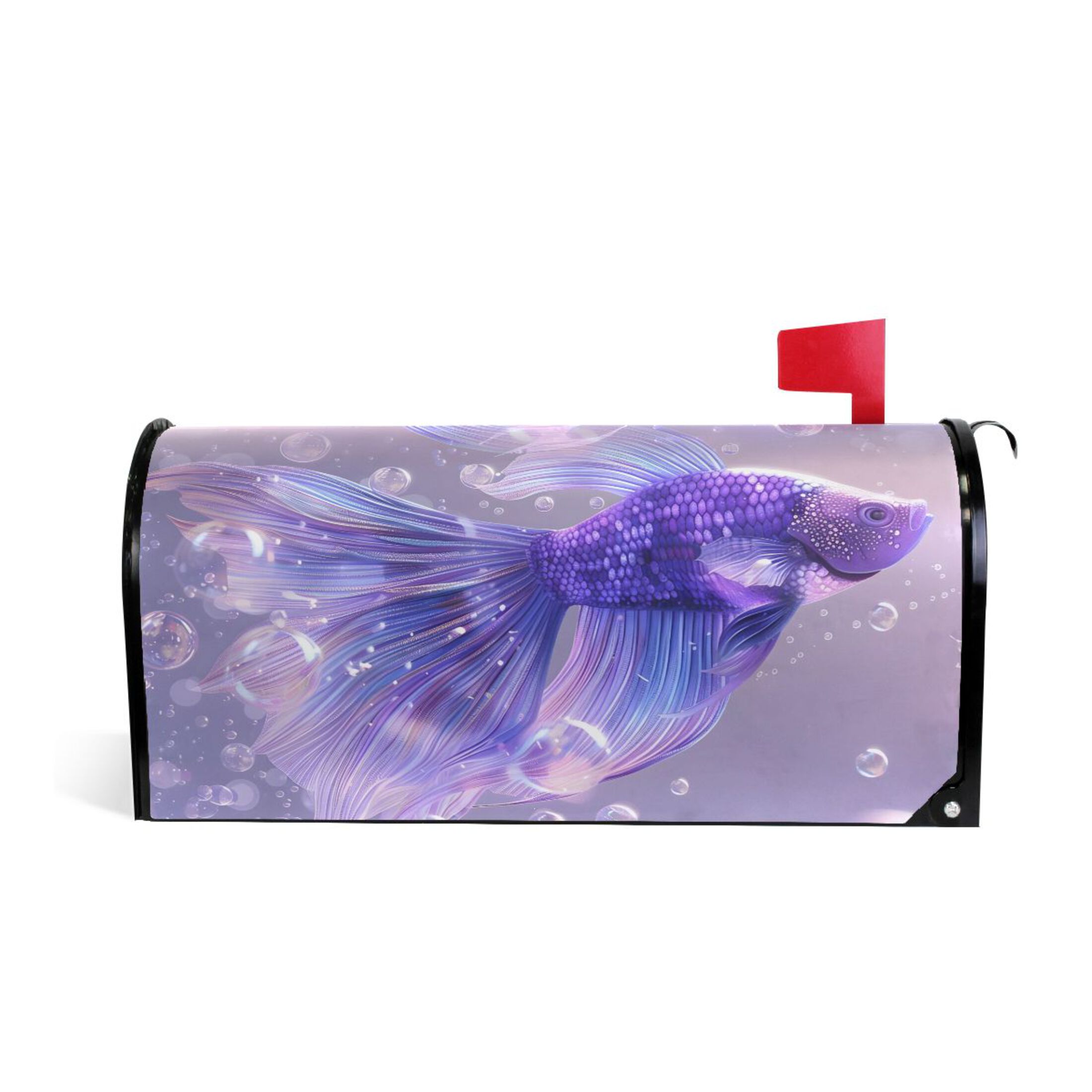 Beautiful Fish Tail and Bubble Magnetic Mailbox Covers 21" X 18" Post ...