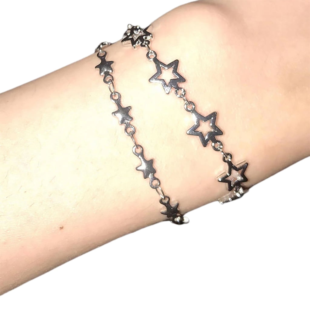 Beautiful Five-pointed Star Bracelet for Women Hollow Star Link Chain ...