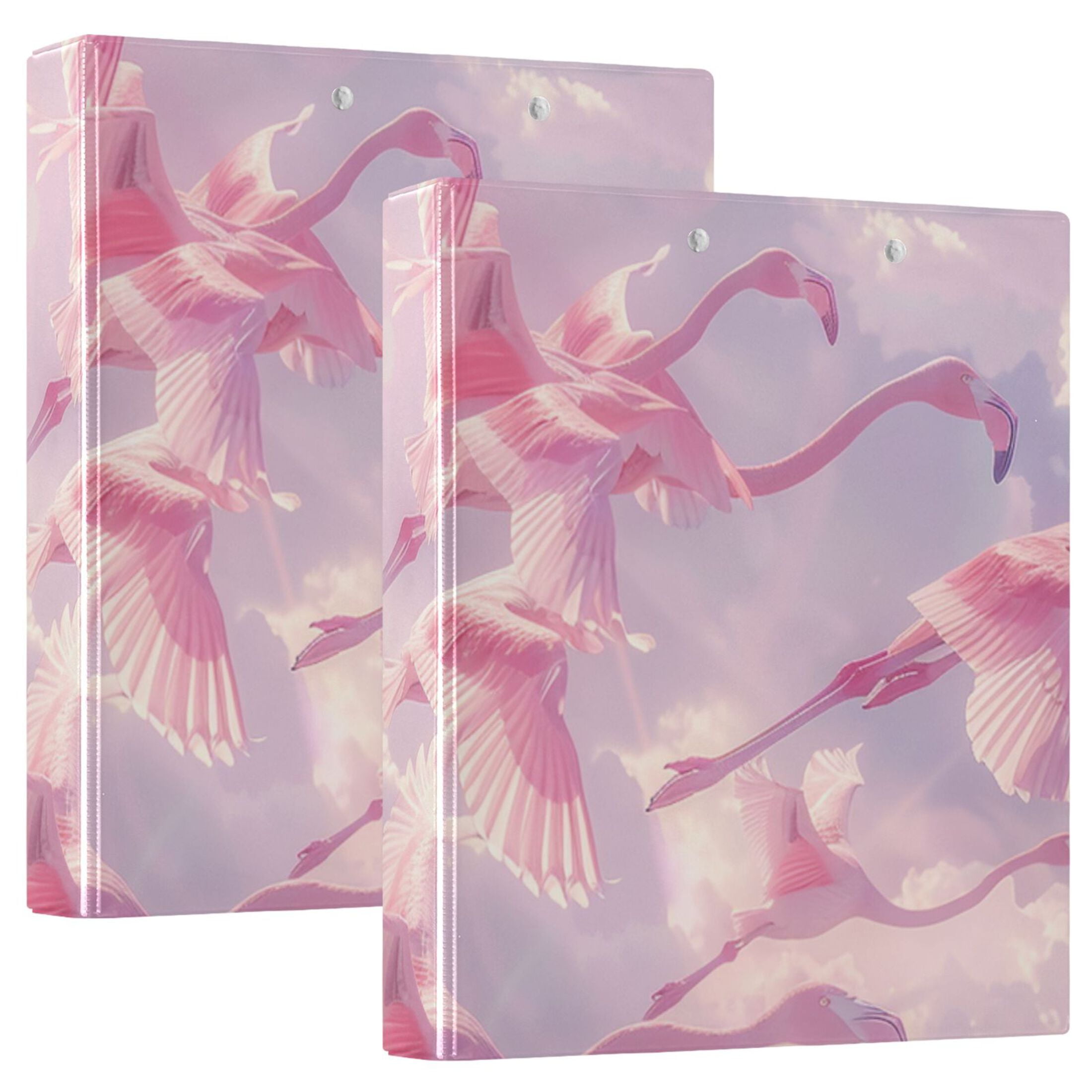 Beautiful Flamingos 3 Ring Binders 1.5 inch Hardcover File Folders with ...
