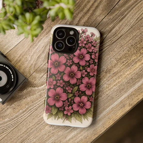 Beautiful Floral Art Protective Cover for iPhone 11 12 13 14 15 16 17 ...