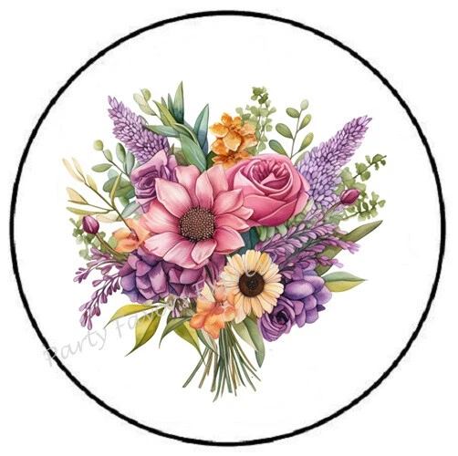 Beautiful Floral Bouquet Stickers Party Favors Phone Decal Water Bottle ...