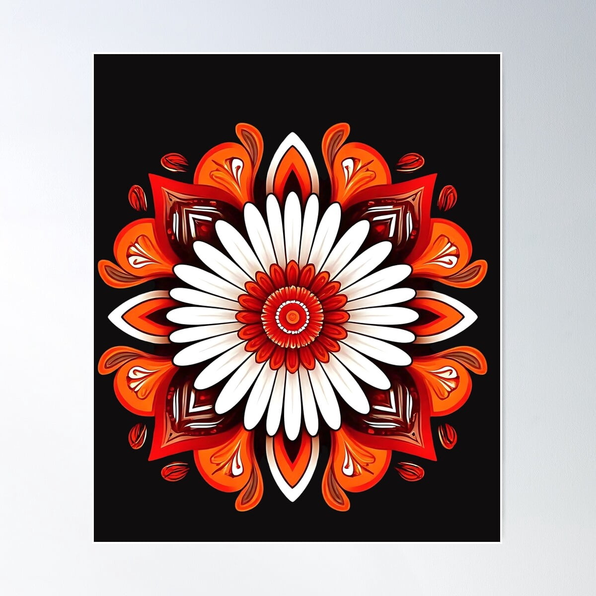Beautiful Floral Flower Design Poster Wall Art, Modern Wall Decor For ...
