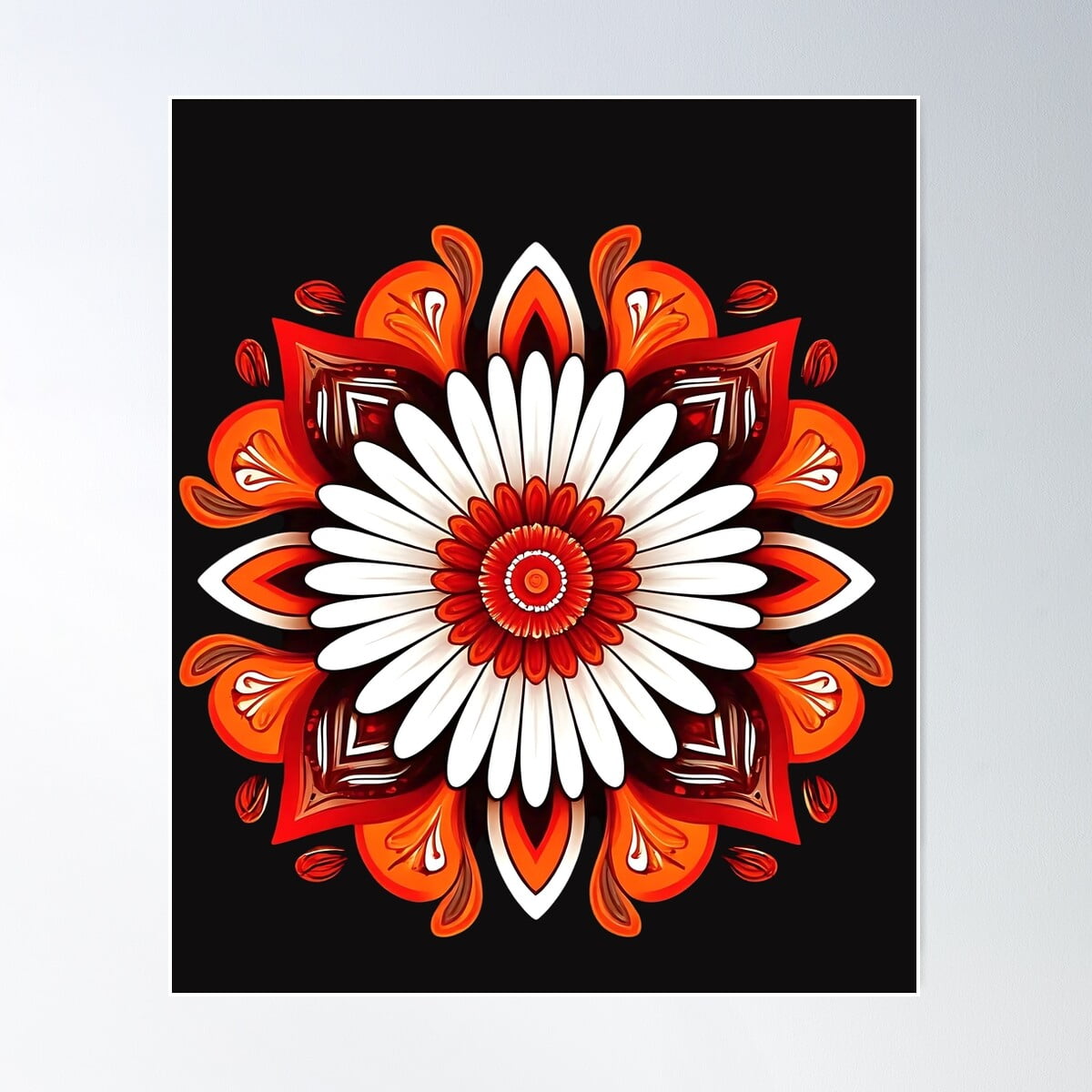 Beautiful Floral Flower Design Poster Wall Art, Modern Wall Decor For ...